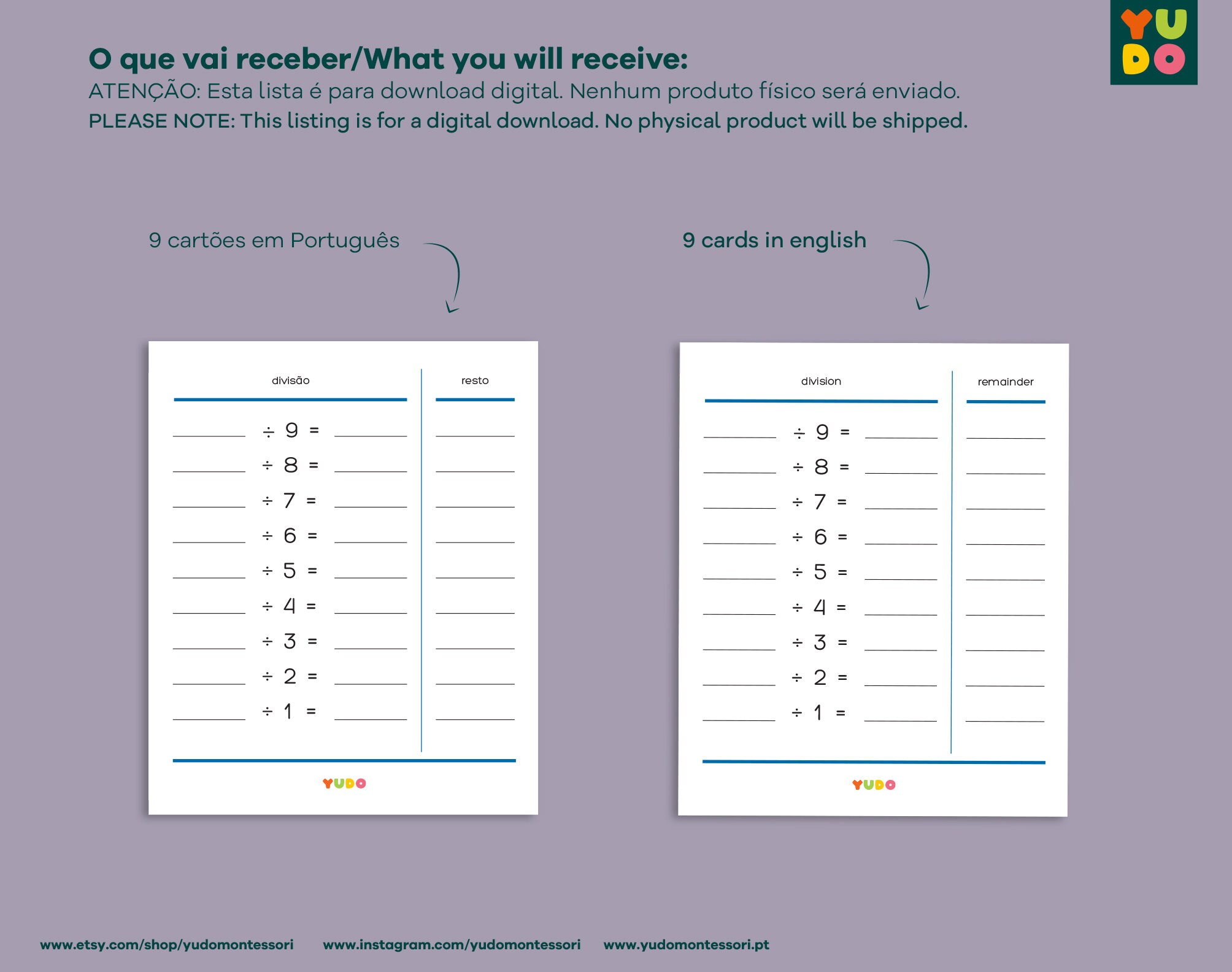 Montessori Table of Division, Division Practice PDF, Montessori Math ...