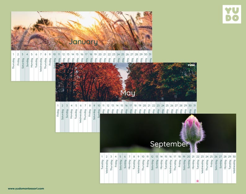 2026 Montessori Linear Calendar, Printable Classroom Calendar PDF ...