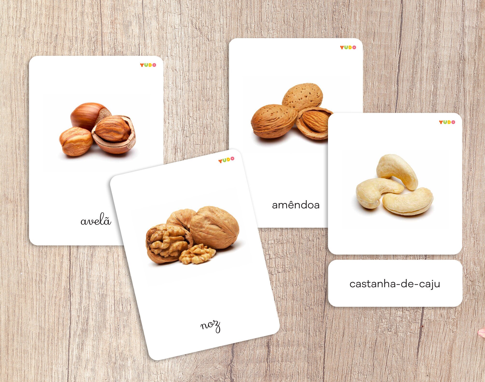 10 NUTS Montessori Cards With Real Pictures, Flash Cards, Nomenclature ...