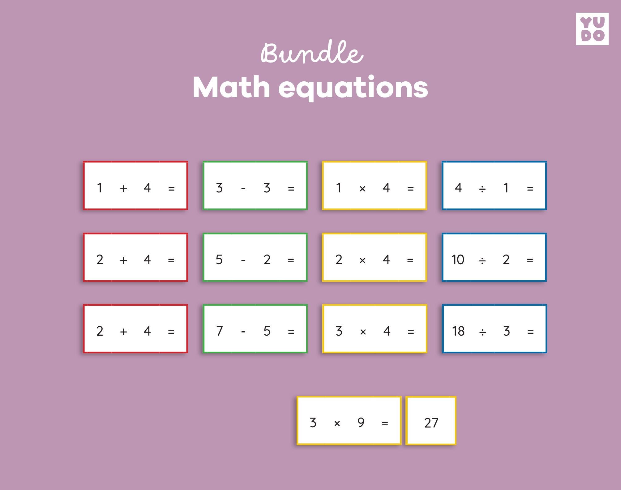 Montessori Math Equations Work Charts, Math Operations Aligned With ...