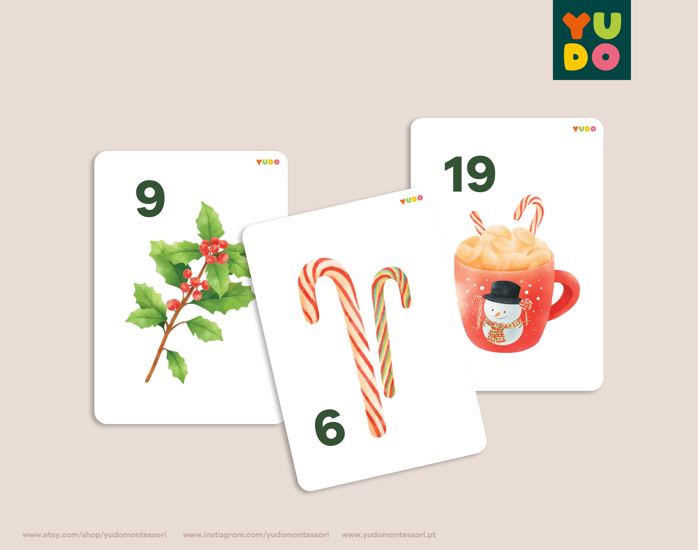 ADVENT CALENDAR Activity Cards in Portuguese, Christmas Holiday Gift ...