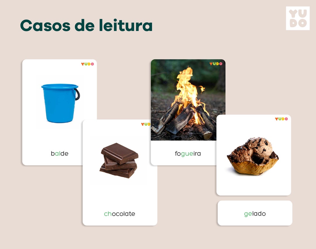 172 Special Reading Case Cards in Portuguese, Montessori 3 Part Cards ...