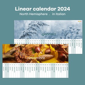 2024 Printable Wall Calendar in Italian, North Hemisphere Annual ...