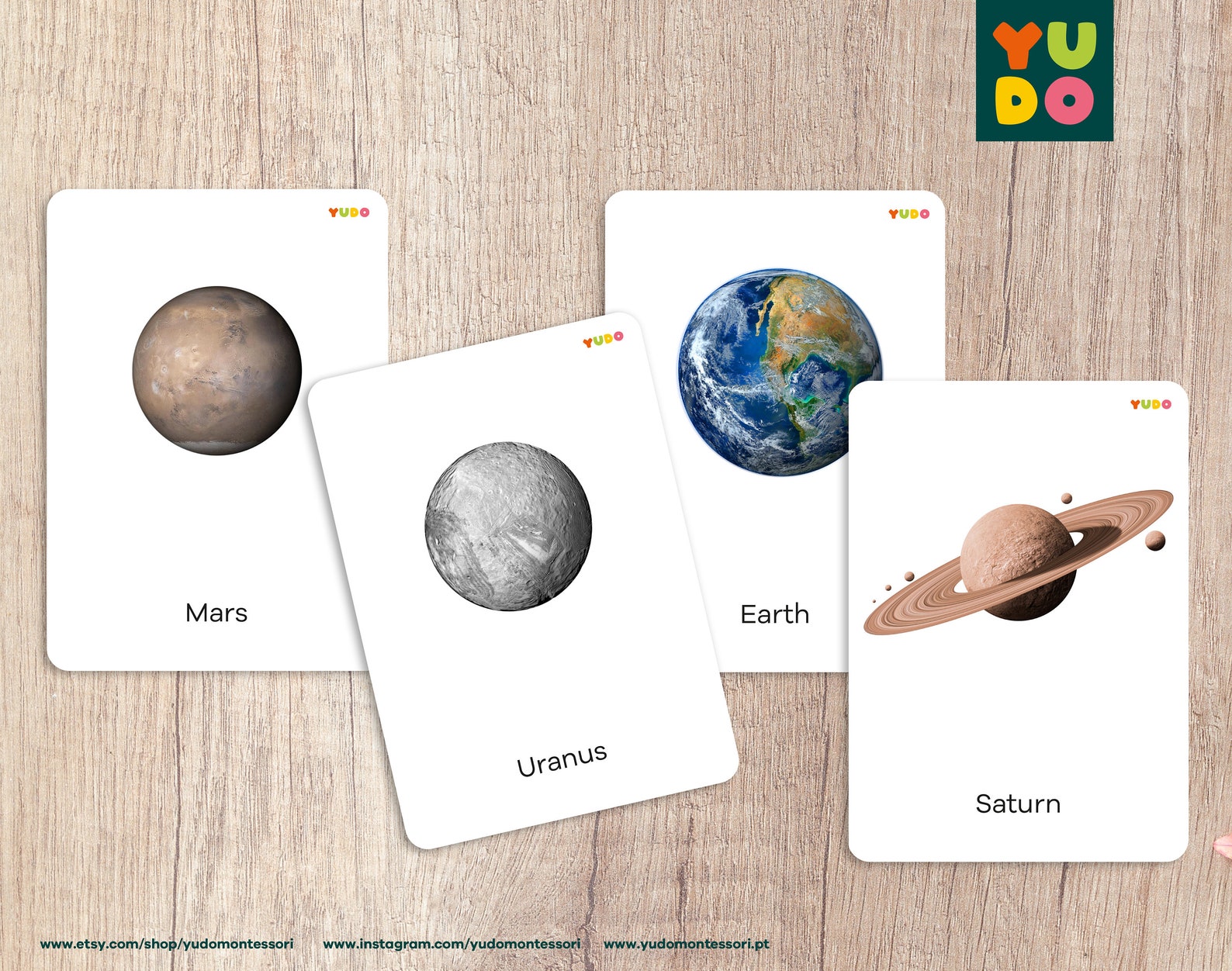 SPACE Montessori Cards, Solar System Flash Cards, Science Three Part ...