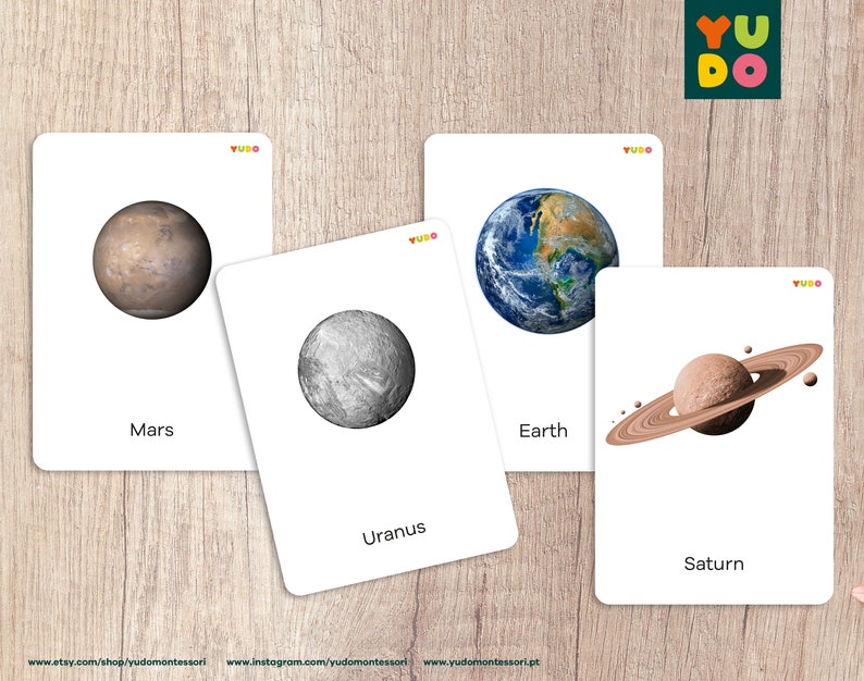 SPACE Montessori Cards Solar System Flash Cards Science - Etsy