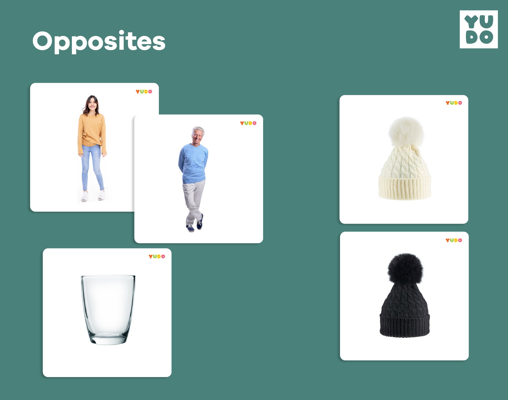 ANTONYMS Matching Cards With Real Images, Opposites Montessori Cards ...