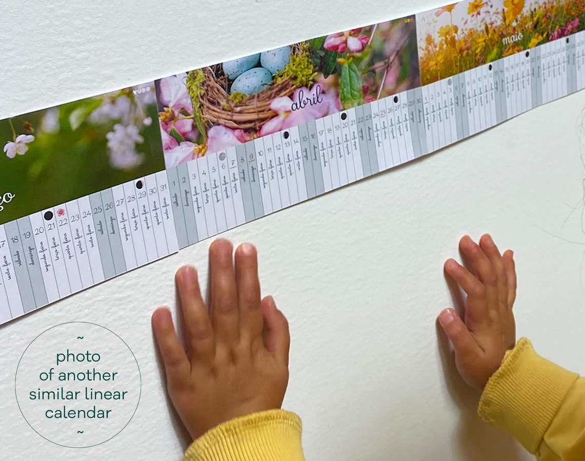 Montessori Linear Calendar 2024 Printable Classroom Calendar - Etsy