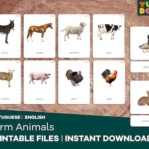 Farm Animal Flashcards, Language Cards, 3 Part Montessori Nomenclature ...