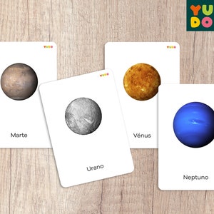 SPACE Montessori Cards, Solar System Flash Cards, Science Three Part ...