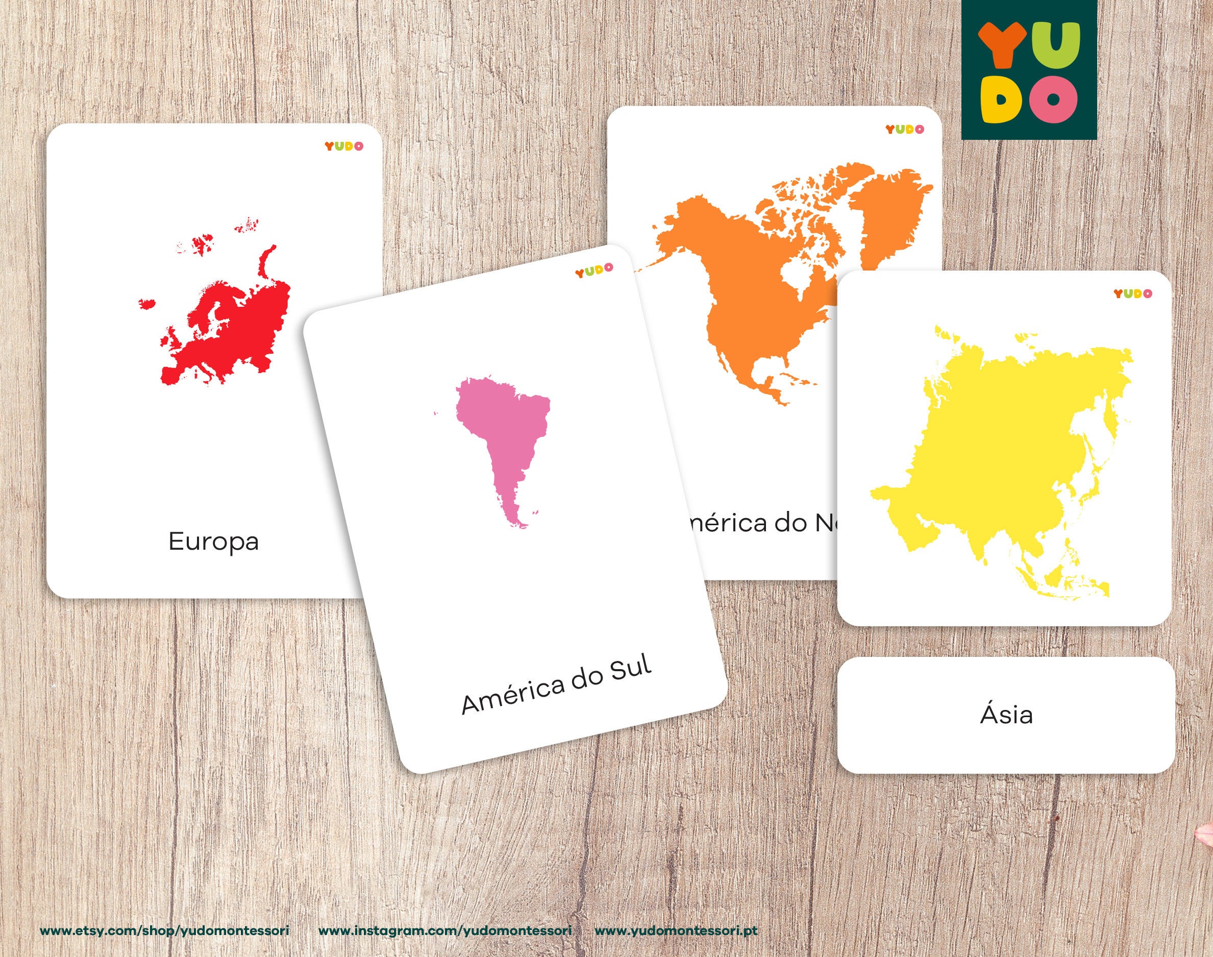 CONTINENTS MAPS, Montessori Cards, Montessori Globe Color-code ...