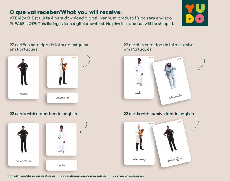 PROFESSIONS Montessori 3 Part Cards, Job Classified Cards, Child ...