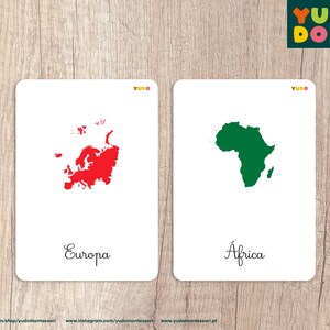 CONTINENTS MAPS, Montessori Cards, Montessori Globe Color-code ...
