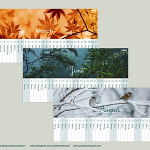 Montessori Linear Calendar 2024, Printable Classroom Calendar PDF ...