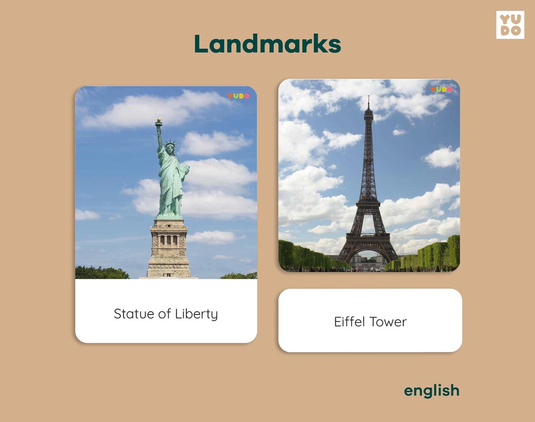 40 LANDMARKS Flash Cards, Montessori Inspired Printable, World Heritage ...