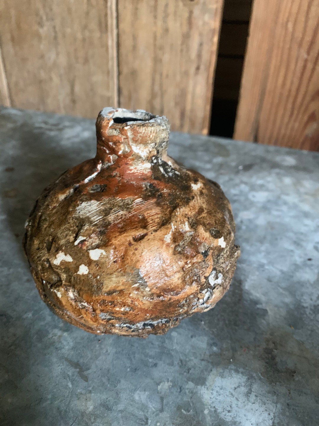 Rustic Bud Vase Up-cycled Texture, Charcoal, Clay and Pigment Ceramic ...