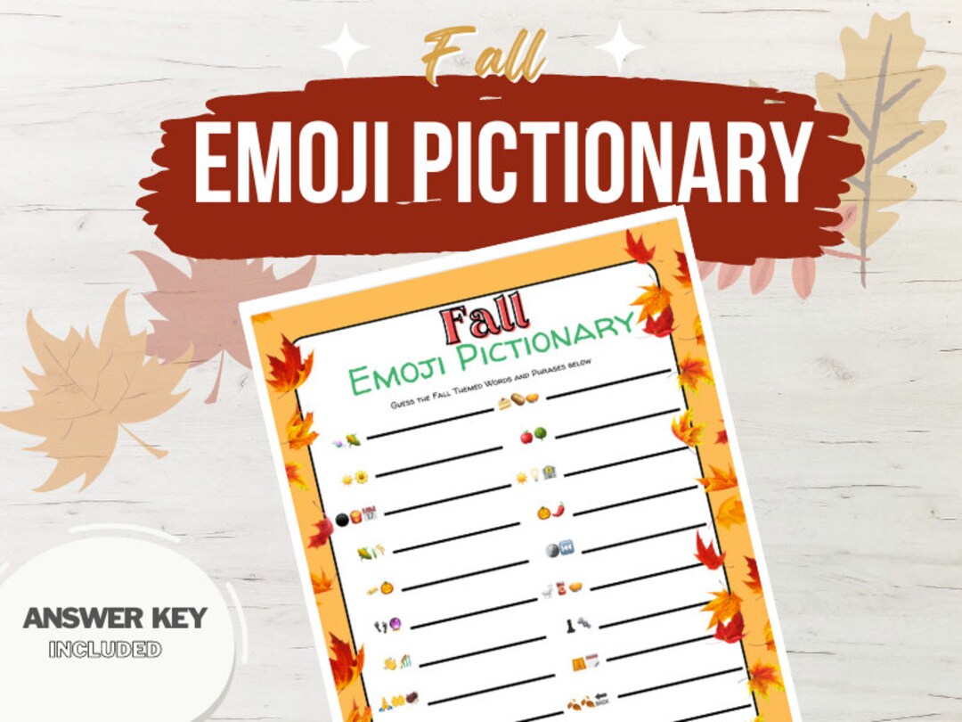 Fall Emoji Pictionary, Thanksgiving Game, Halloween Game, Digital ...