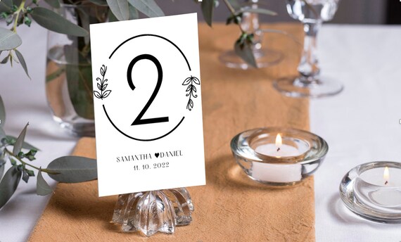 Printable Wedding Table Numbers Template Editable File - Etsy