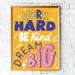 Motivational Quotes, Inspirational Quotes, Digital Poster, Work Hard Be ...