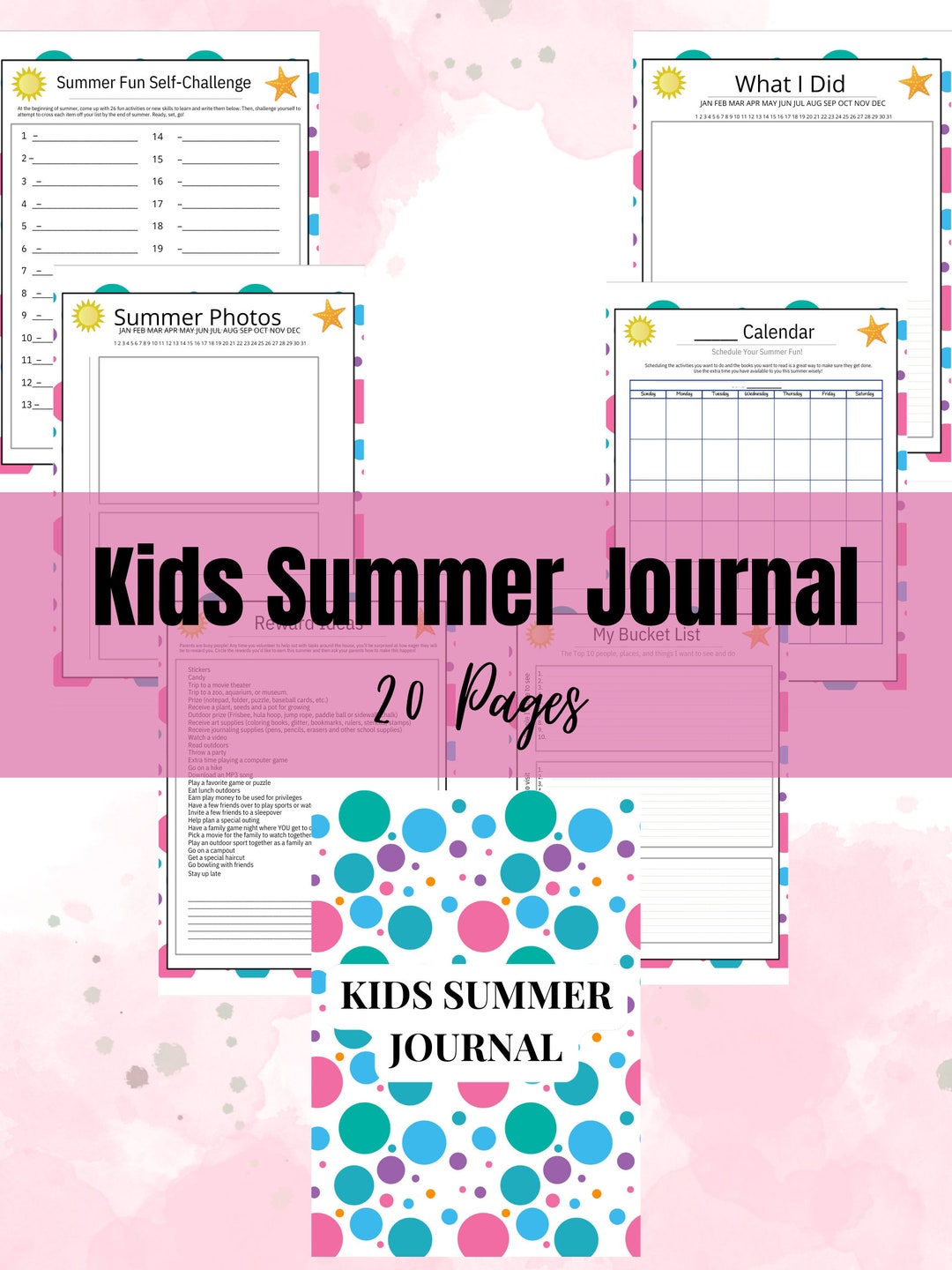 Kids Summer Planner Printable, Book Reading Log, Summer Journal, Back ...