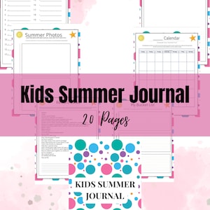 Kids Summer Planner Printable, Book Reading Log, Summer Journal, Back ...