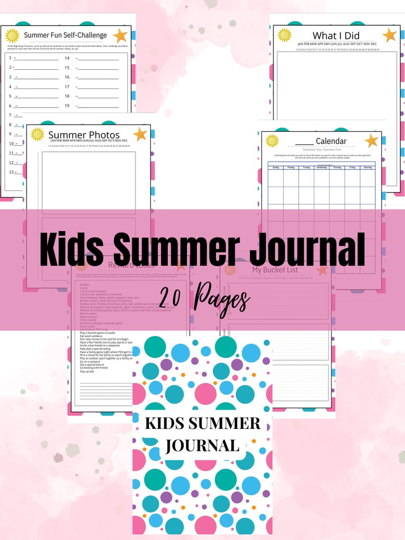 Kids Summer Planner Printable, Book Reading Log, Summer Journal, Back ...