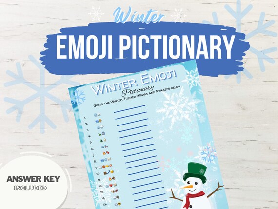 Winter Emoji Pictionary Christmas Game Printable Game - Etsy