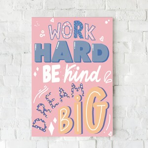 Motivational Quotes, Inspirational Quotes, Digital Poster, Work Hard Be ...
