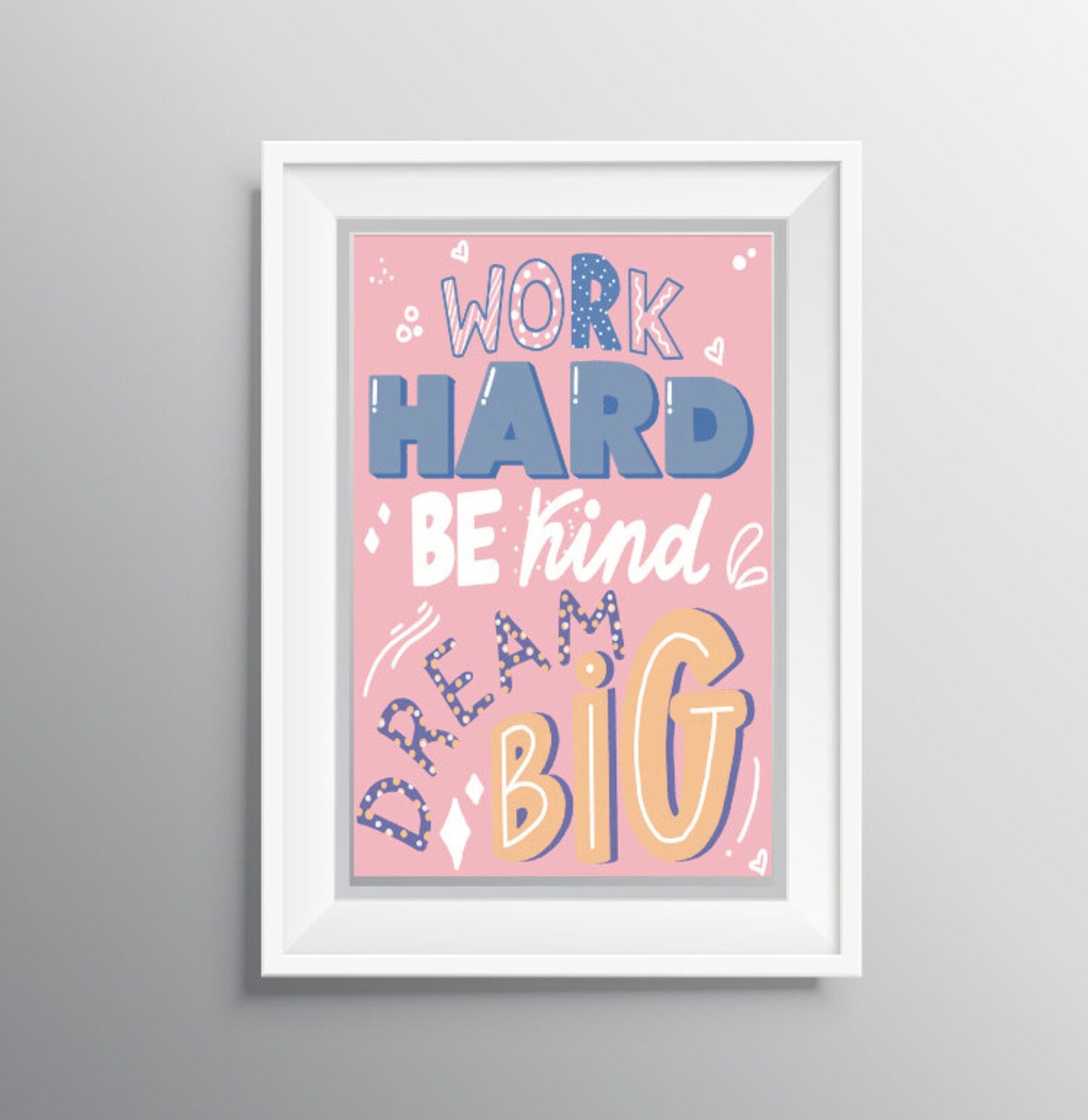 Motivational Quotes, Inspirational Quotes, Digital Poster, Work Hard Be ...