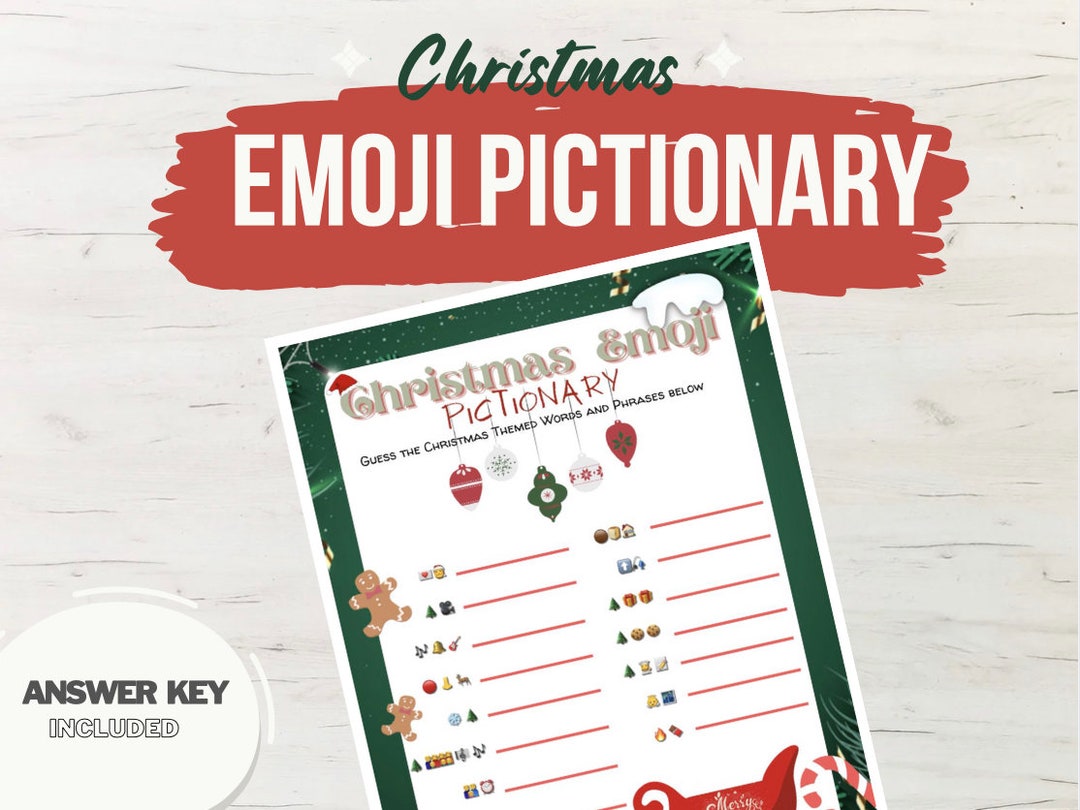 Christmas Emoji Pictionary, Christmas Game, Digital Download, Instant ...