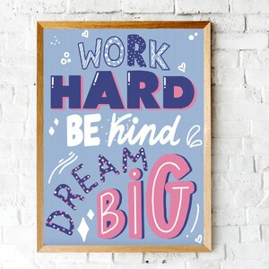 Motivational Quotes, Inspirational Quotes, Digital Poster, Work Hard Be ...