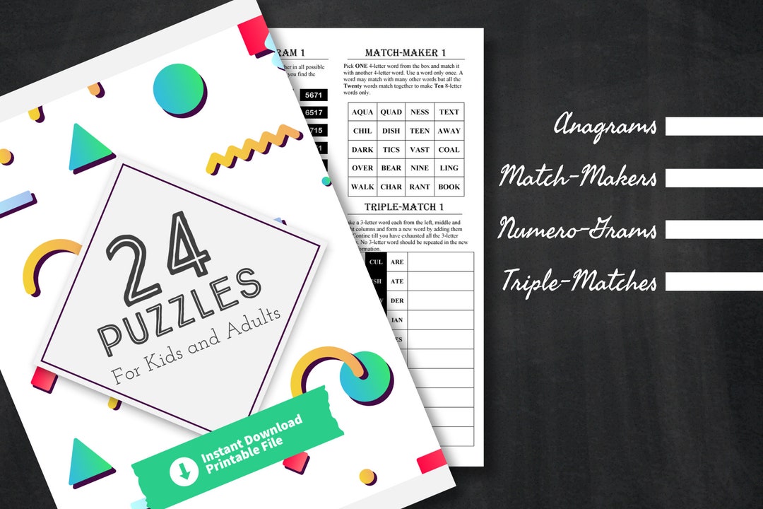 Worksheet Printable Puzzles for Kids, Brain Teasers Word Games for ...