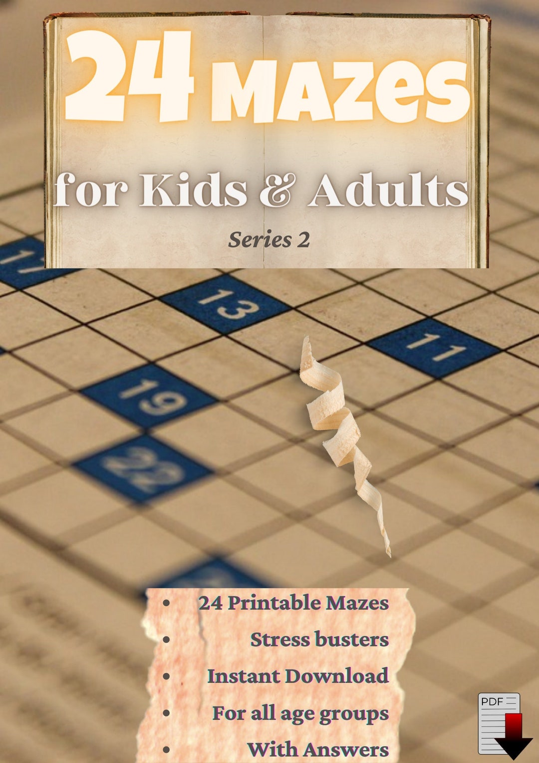 24 Mazes Series 2 Adults Kids Stress Buster Printable All Ages Mind ...