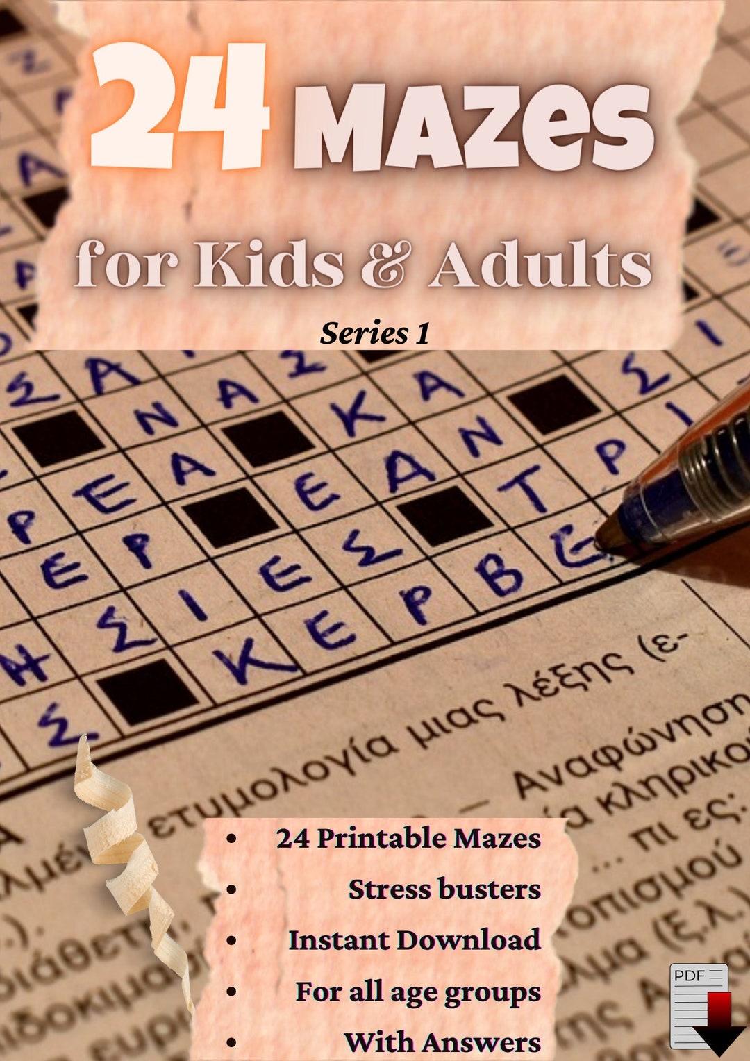 24 Mazes Series 1 Adults Kids Stress Buster Printable All Ages Mind ...