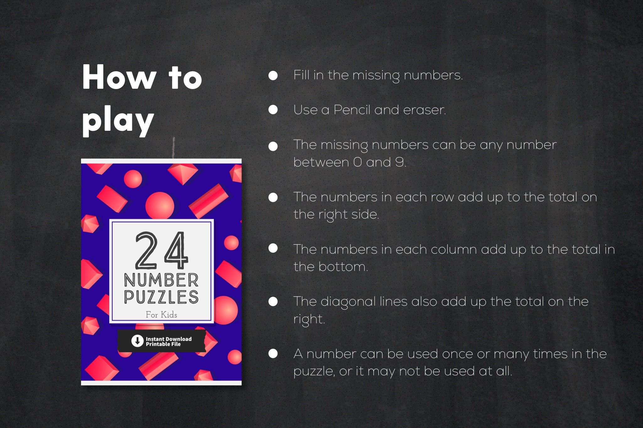 Printable Number Puzzles for Kids With Brain Teasing Riddles, Instant ...