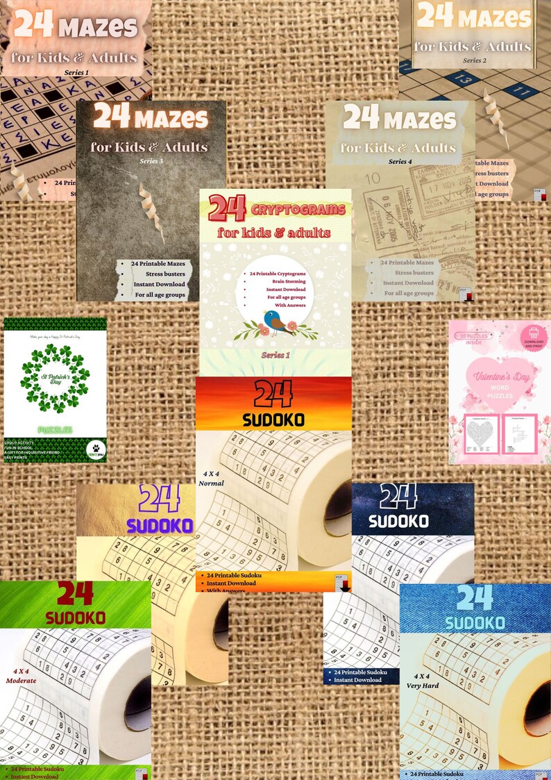 24 Mazes Series 2 Adults Kids Stress Buster Printable All Ages Mind ...