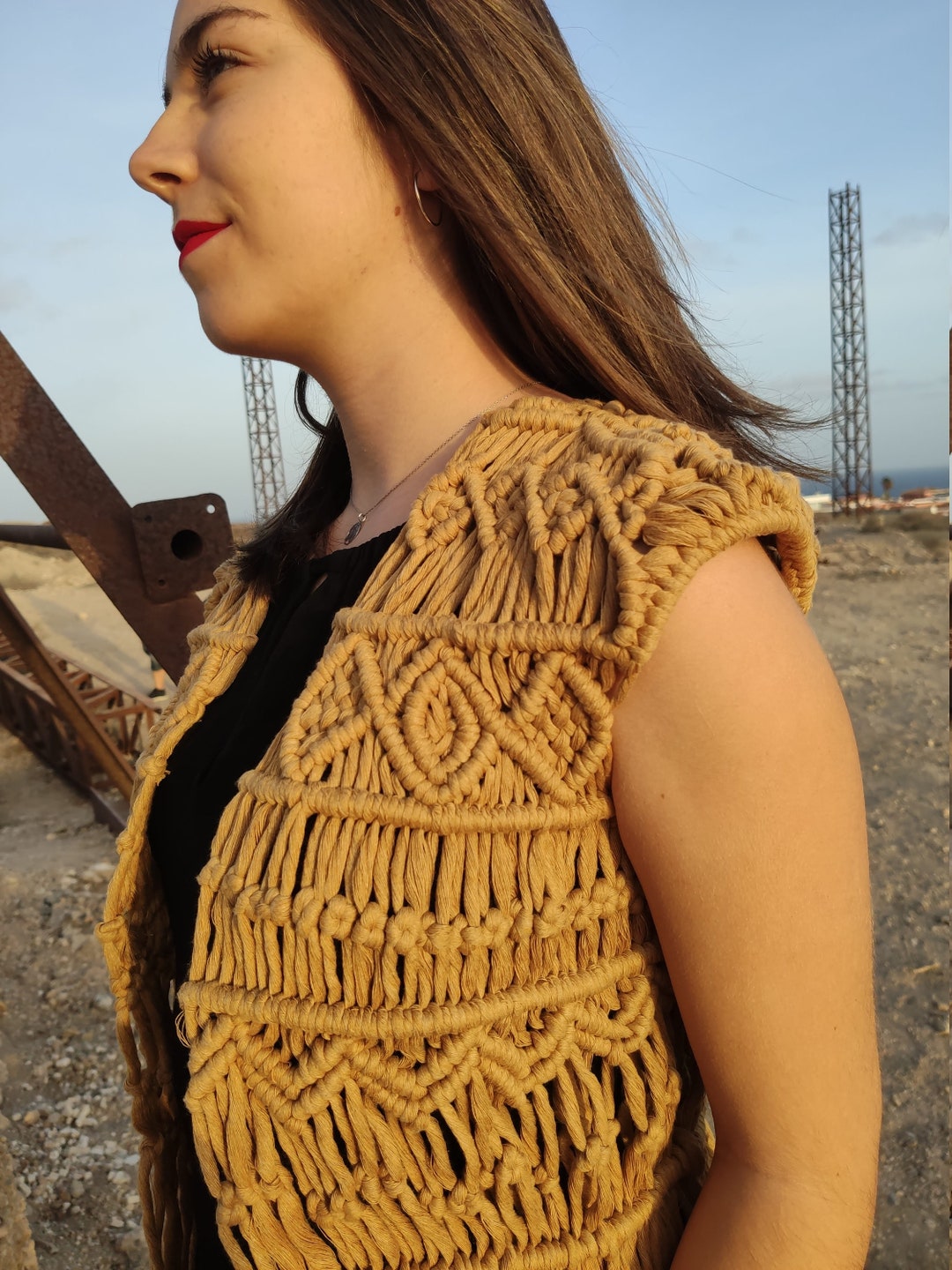 Chaquetilla Macramé Boho Style - Etsy