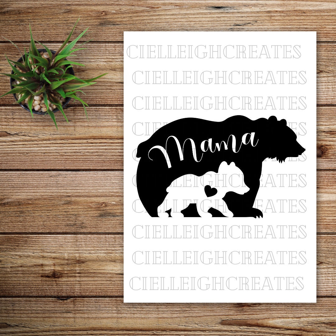 Mama Bear and Cub Vinyl Decal: Family Love, Car/laptop Sticker - Etsy