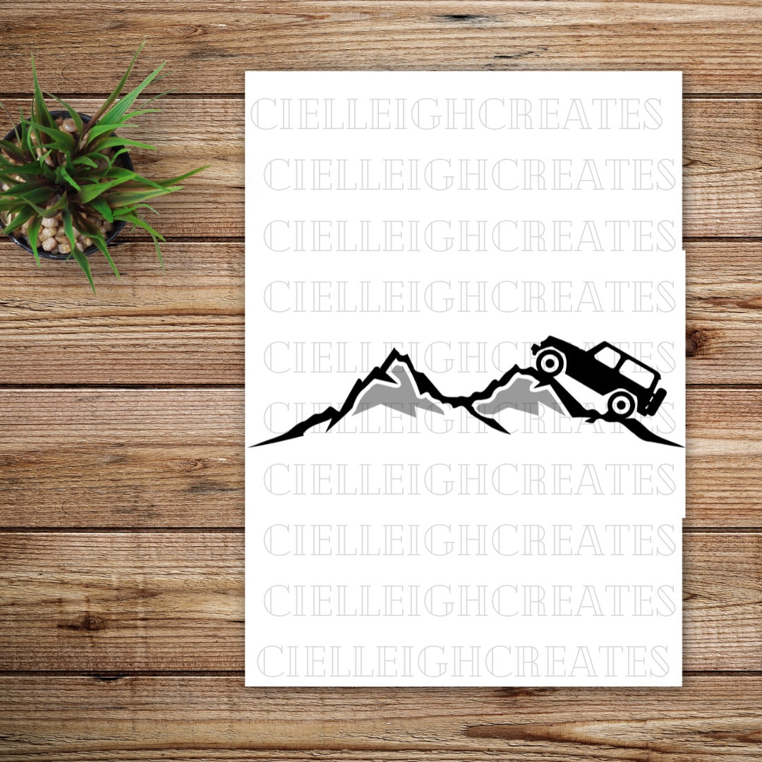 Jeep Mountains Vinyl Decal / Action / Adventure / 4 Wheel / Jeep ...