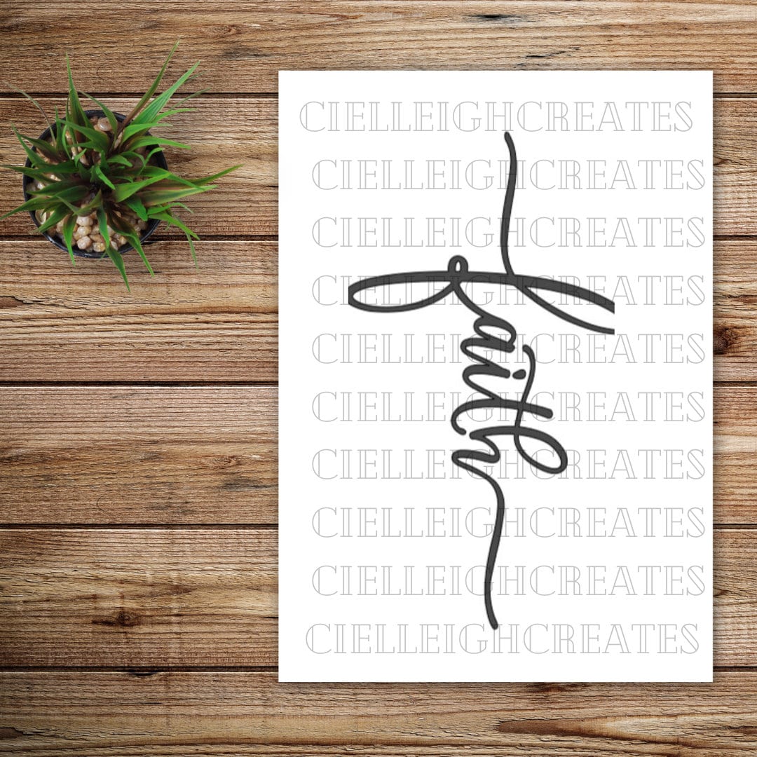 Faith Cross Vinyl Decal / Script / Belief / Strength / Sticker / Decal ...