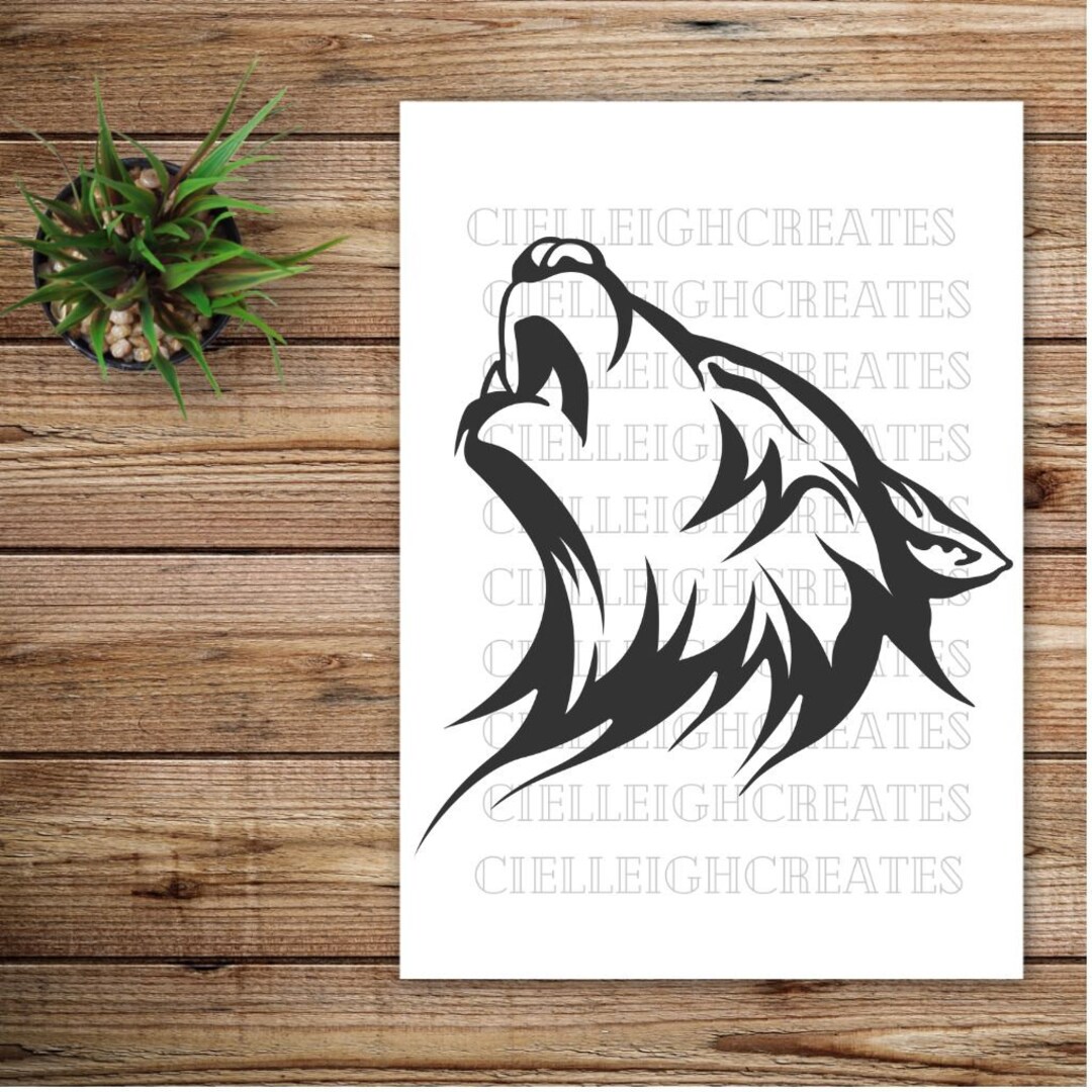 Howling Wolf Vinyl Decal / Outdoors / Nature / Forest / Moutains ...