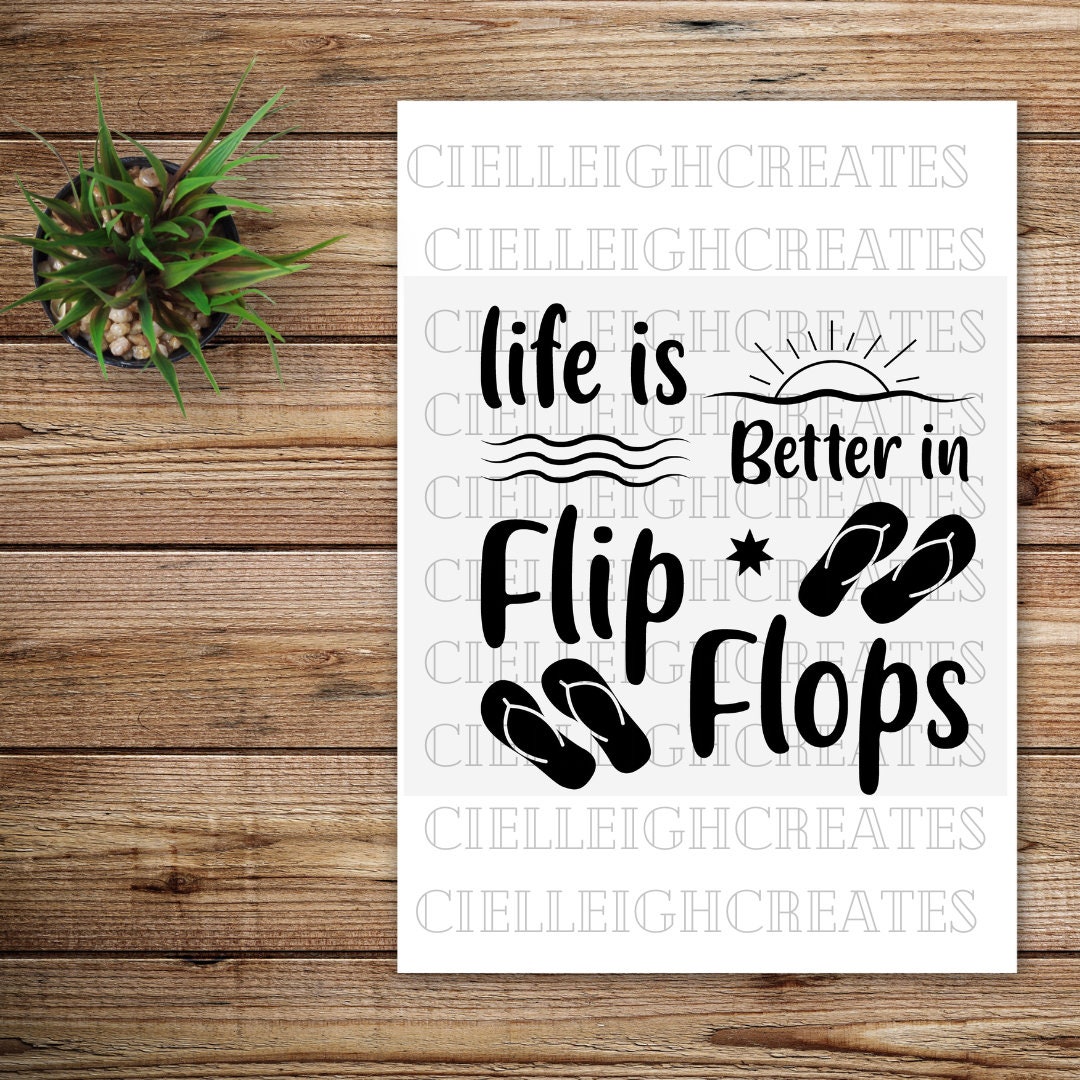 Life is Better in Flip Flops Vinyl Decal: Beach Summer Sticker - Etsy