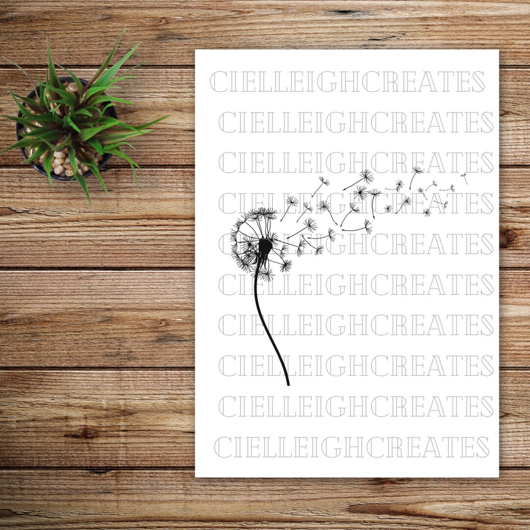 Blown Dandelion Vinyl Decal / Dandelion / Wind / Fly / Sticker / Decal ...