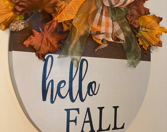 Fall Welcome With Pumpkin Fall Door Hanger Halloween - Etsy