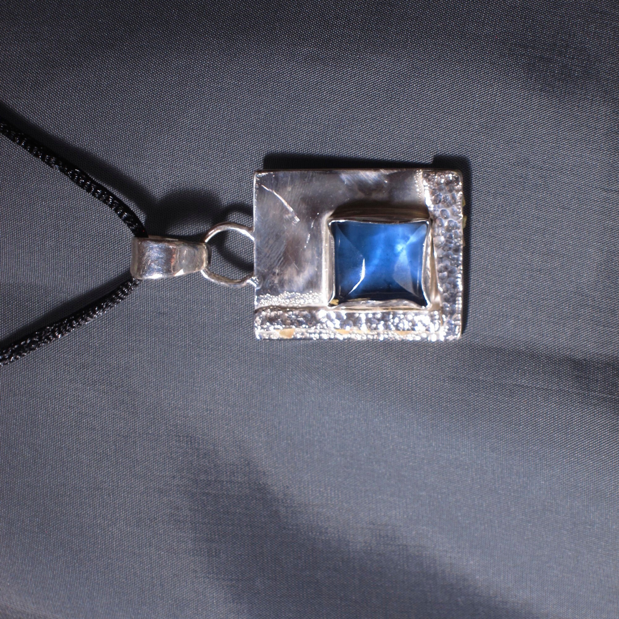 Luminous Blue stone and Sterling Pendant - Etsy.de