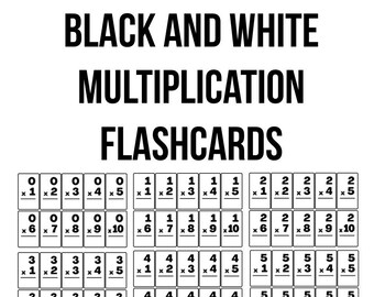 Black and White Addition Flashcards - Etsy