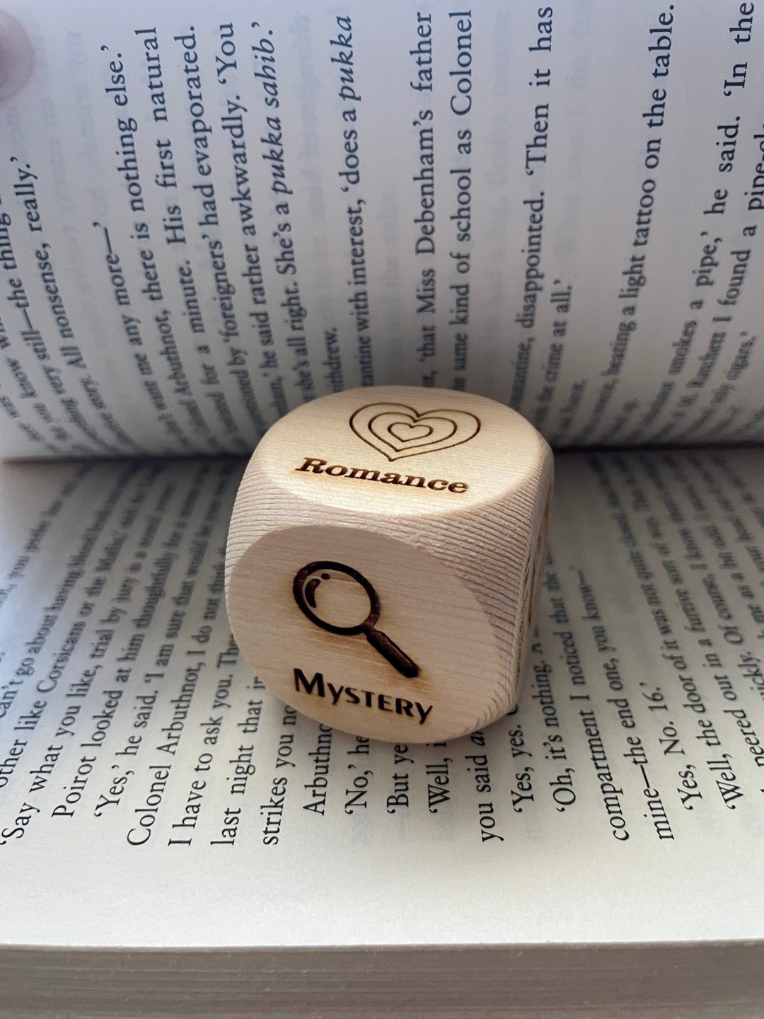 Book Dice With Reading Genres Handmade Laser Engraved - Etsy