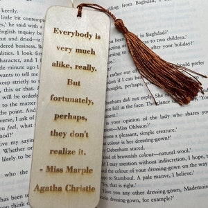 Agatha Christie Inspired Bookmarks Laser Engraved - Etsy