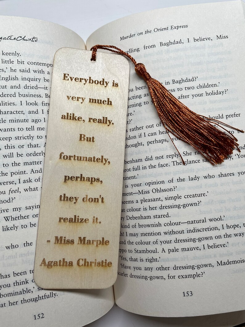 Agatha Christie Inspired Bookmarks Laser Engraved - Etsy