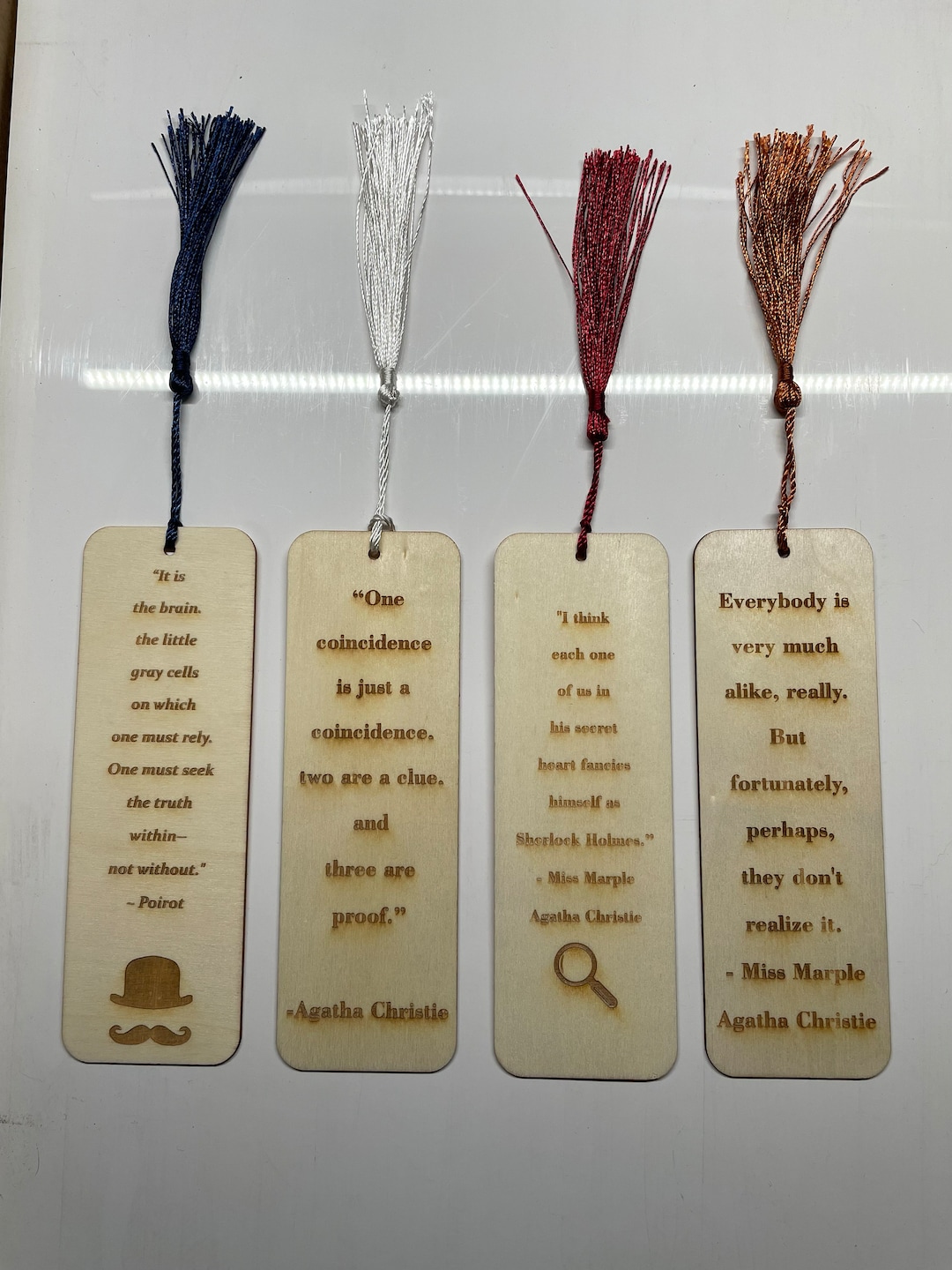 Agatha Christie Inspired Bookmarks Laser Engraved - Etsy