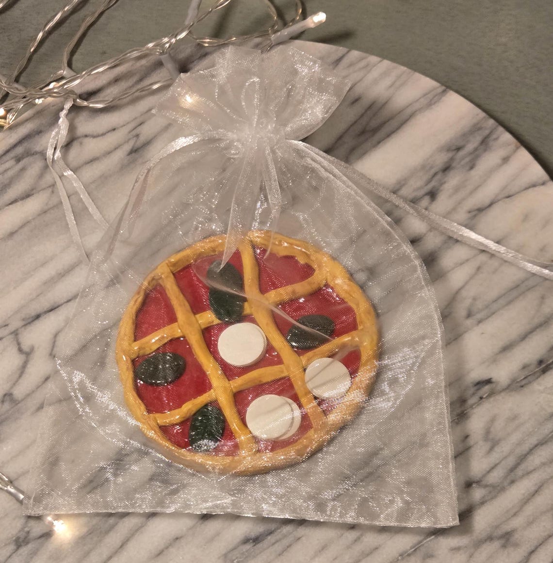 Pizza Tic-tac-toe Game Handmade Polymer Clay - Mozzarella & Basil XO - Etsy